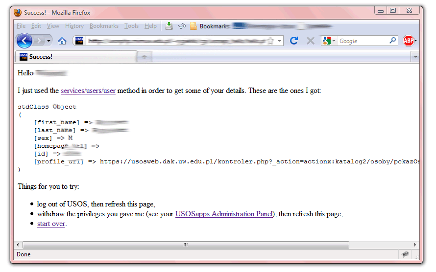 Libraries and Examples - USOS API Reference